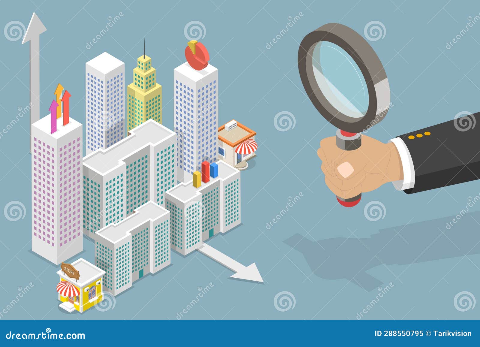 3D Isometric Flat Vector Conceptual Illustration of Microeconomics ...