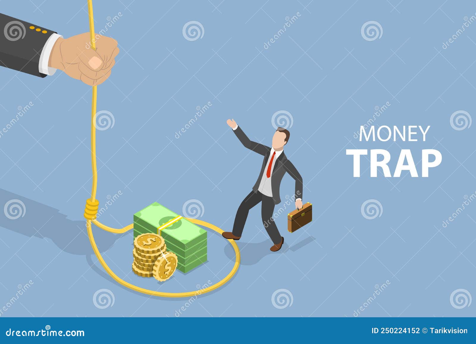 3D Isometric Flat Vector Conceptual Illustration of Money Trap Stock ...