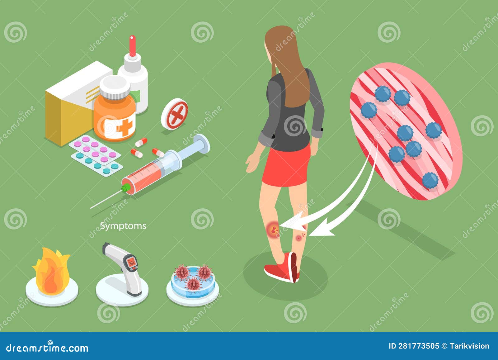 3D Isometric Flat Vector Conceptual Illustration of MRSA Superbug Stock ...