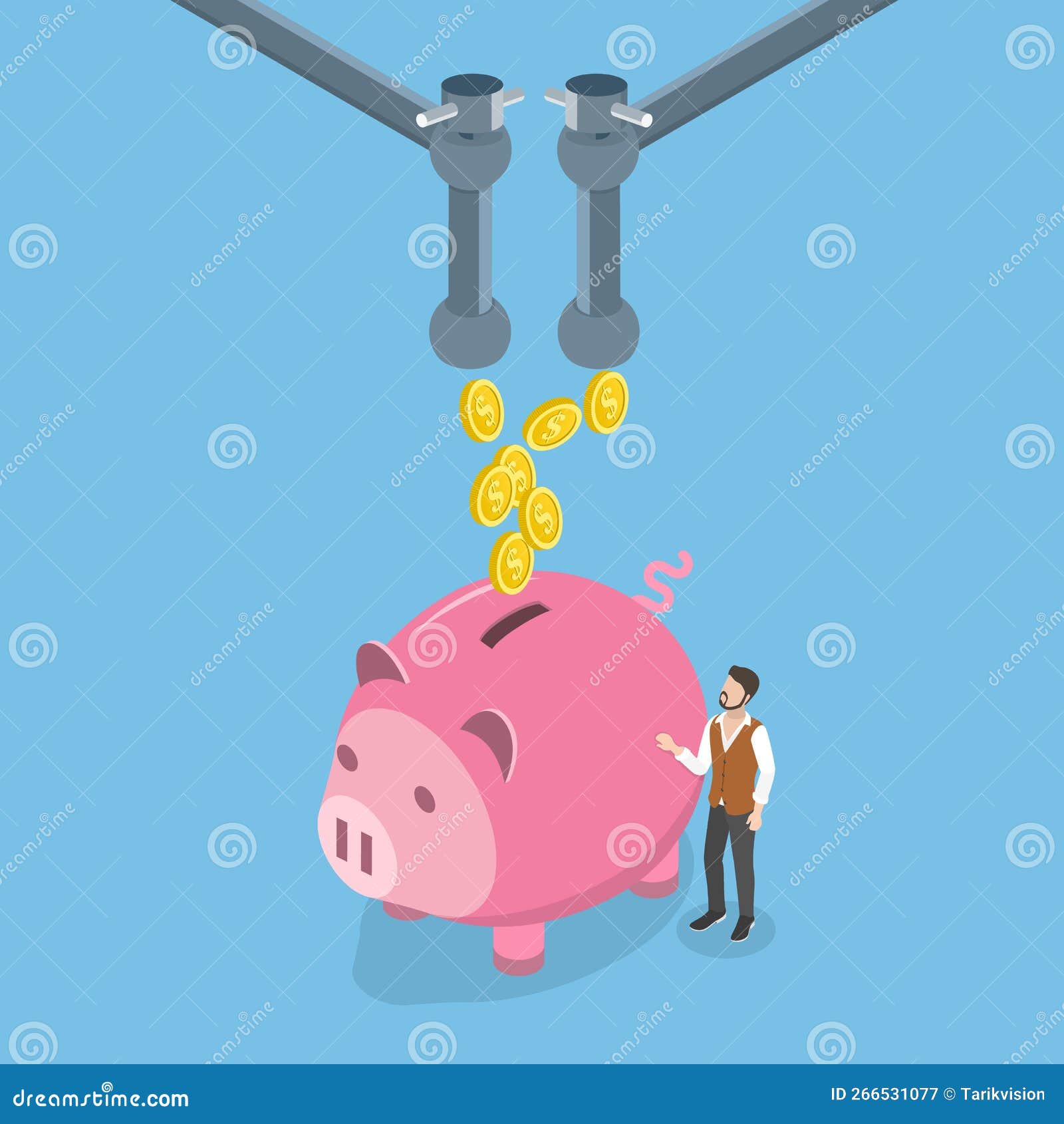 3D Isometric Flat Vector Conceptual Illustration of Multiple Income ...