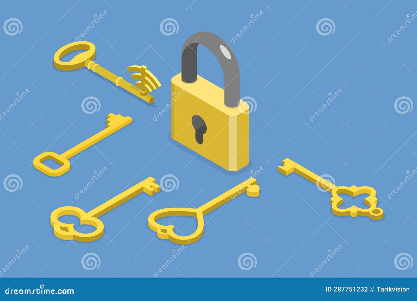 3D Isometric Flat Vector Conceptual Illustration of Multiple Keys Stock ...