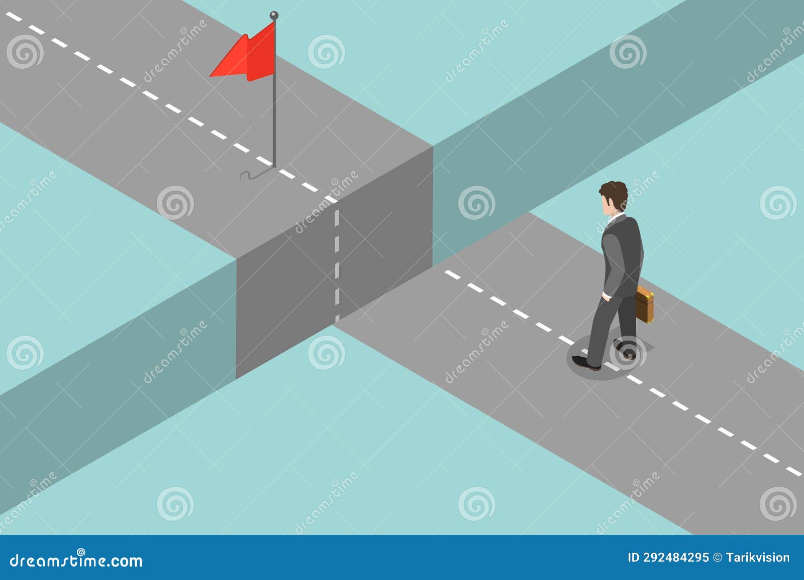3D Isometric Flat Vector Conceptual Illustration of Overcoming Obstacle ...