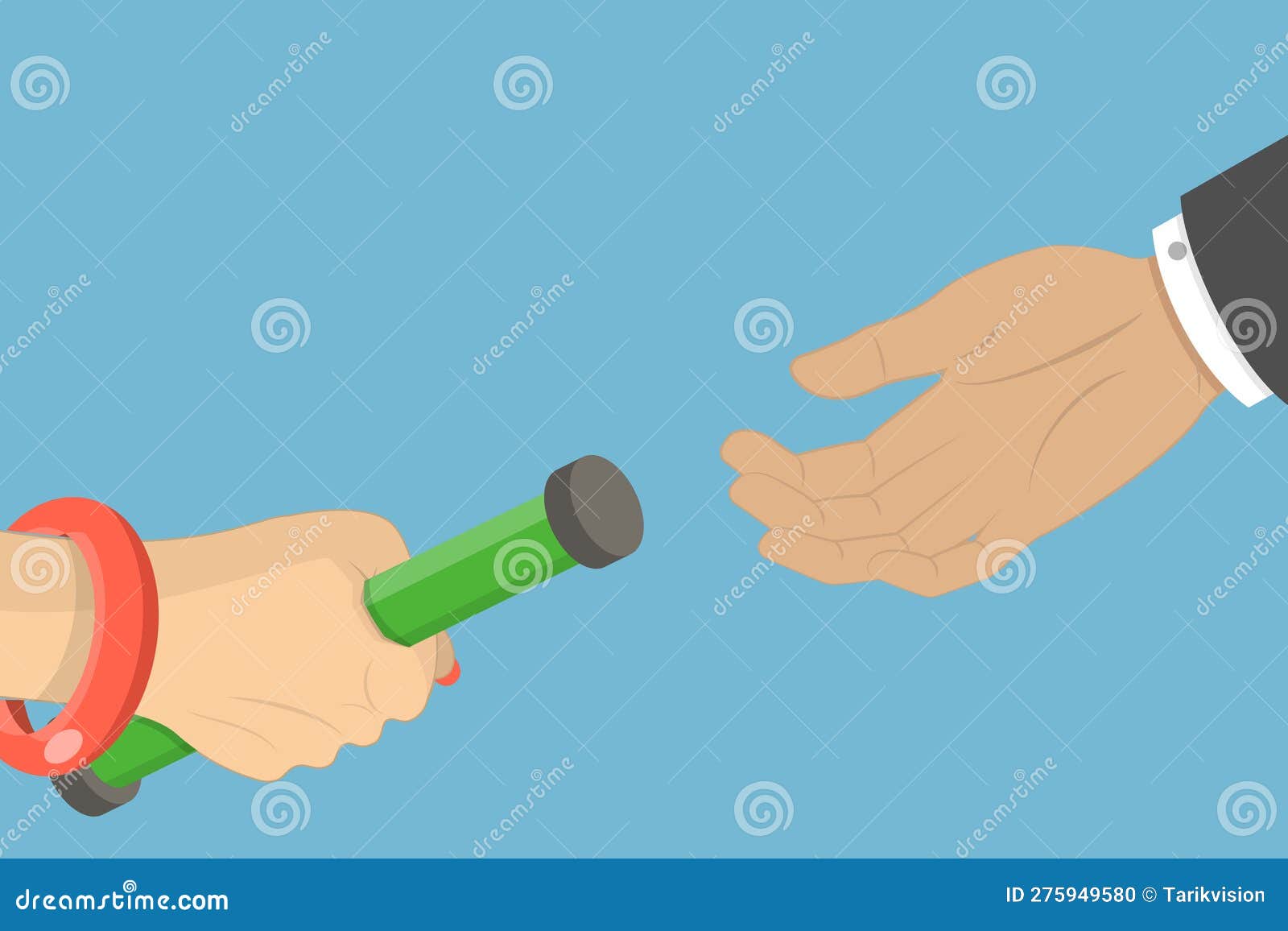 3D Isometric Flat Vector Conceptual Illustration of Passing Relay Baton ...