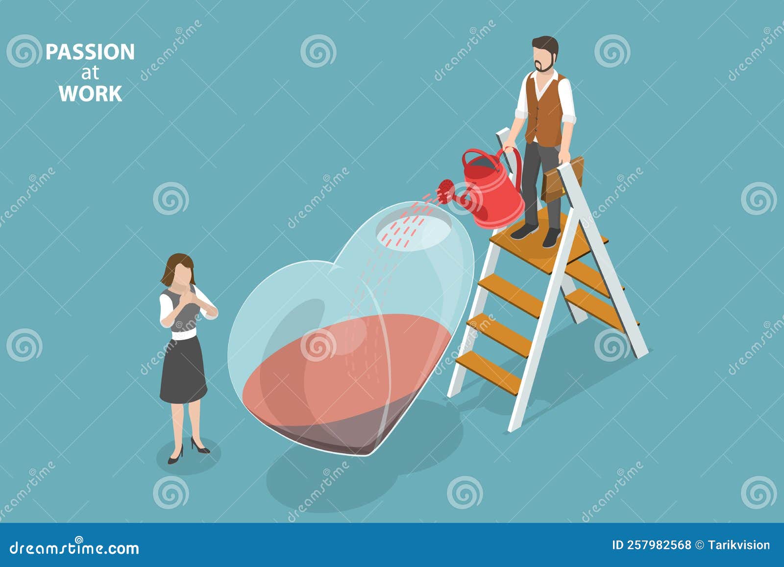 3D Isometric Flat Vector Conceptual Illustration of Passion at Work ...
