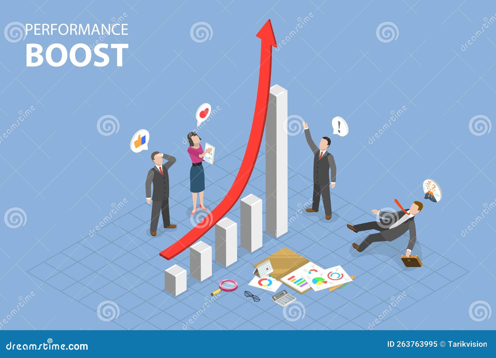 3D Isometric Flat Vector Conceptual Illustration of Performance Boost ...