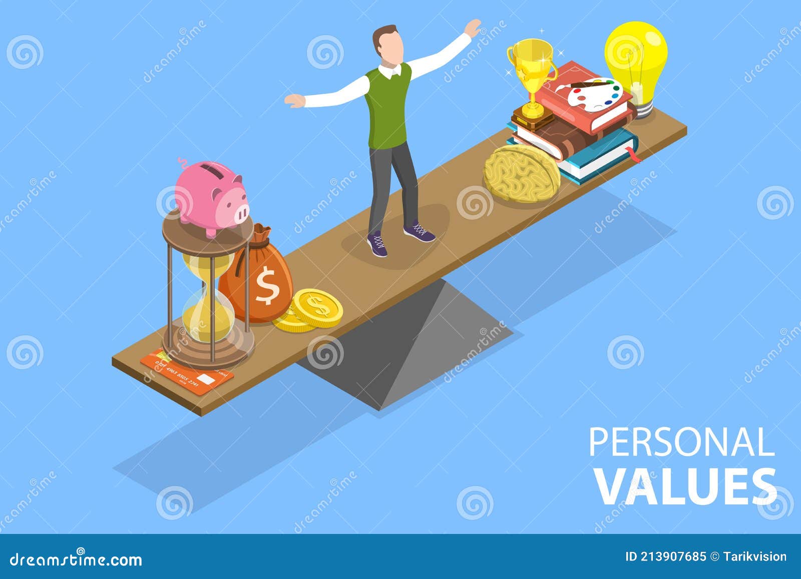 3D Isometric Flat Vector Conceptual Illustration of Personal Values ...