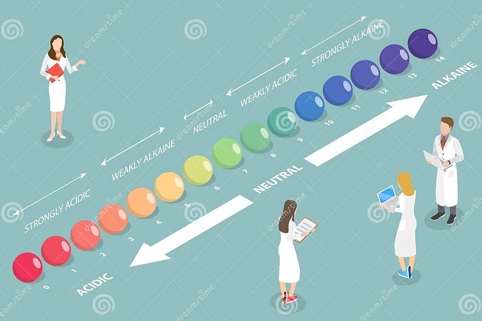 3D Isometric Flat Vector Conceptual Illustration of PH Scale Stock ...