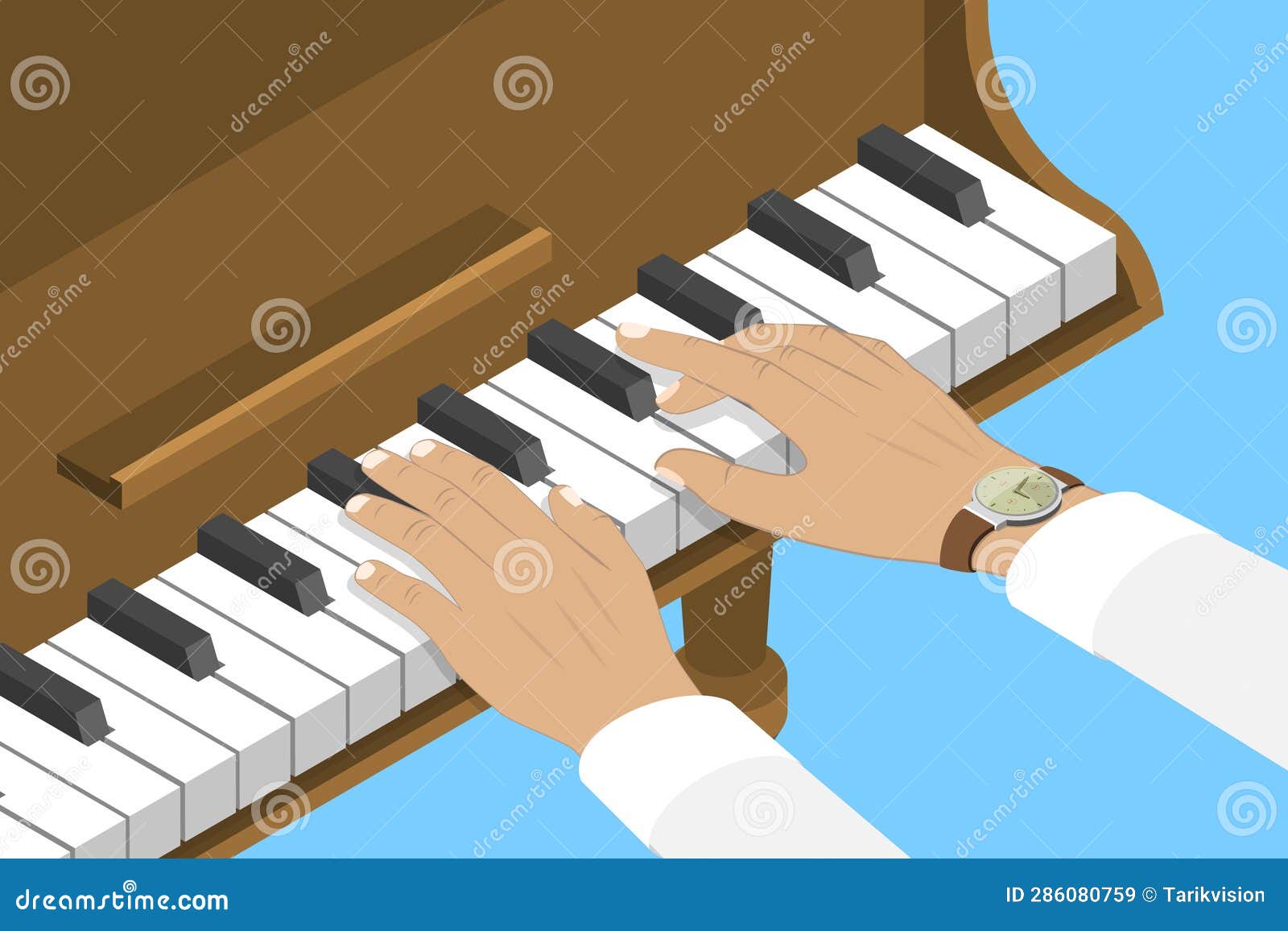 Ragtime Pianist Cartoon Vector | CartoonDealer.com #25502803