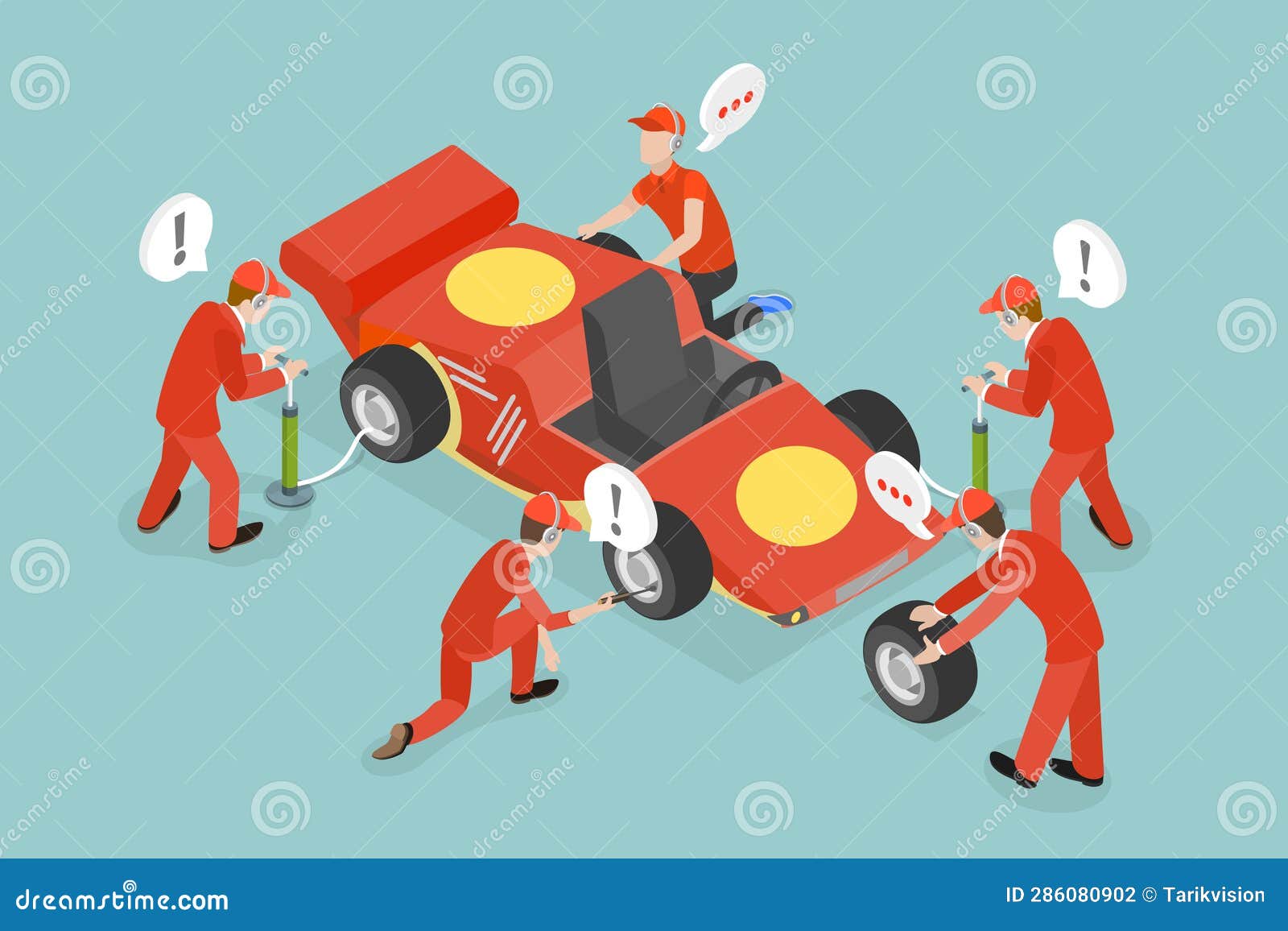 3D Isometric Flat Vector Conceptual Illustration of Pit Stop Stock ...