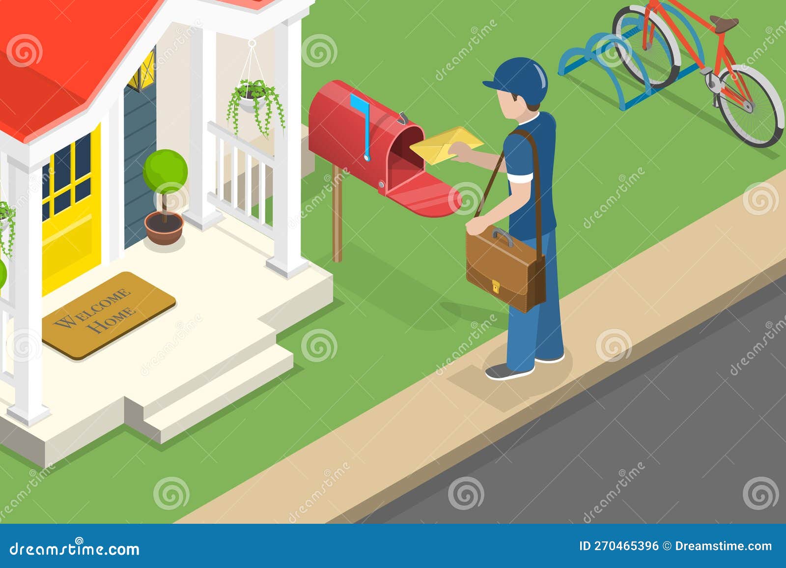 3D Isometric Flat Vector Conceptual Illustration of Postman Stock ...