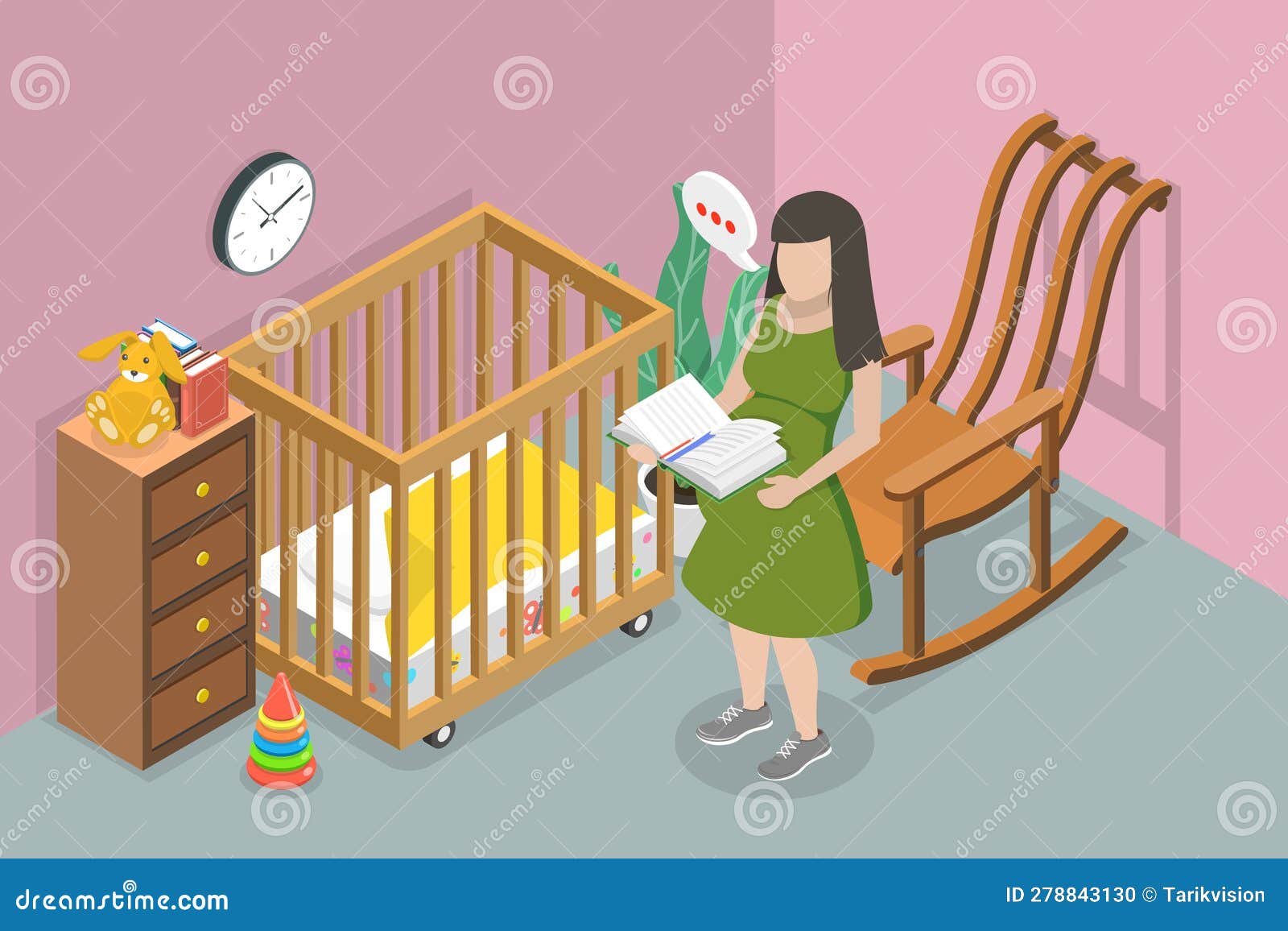 3D Isometric Flat Vector Conceptual Illustration of Pregnancy Self ...