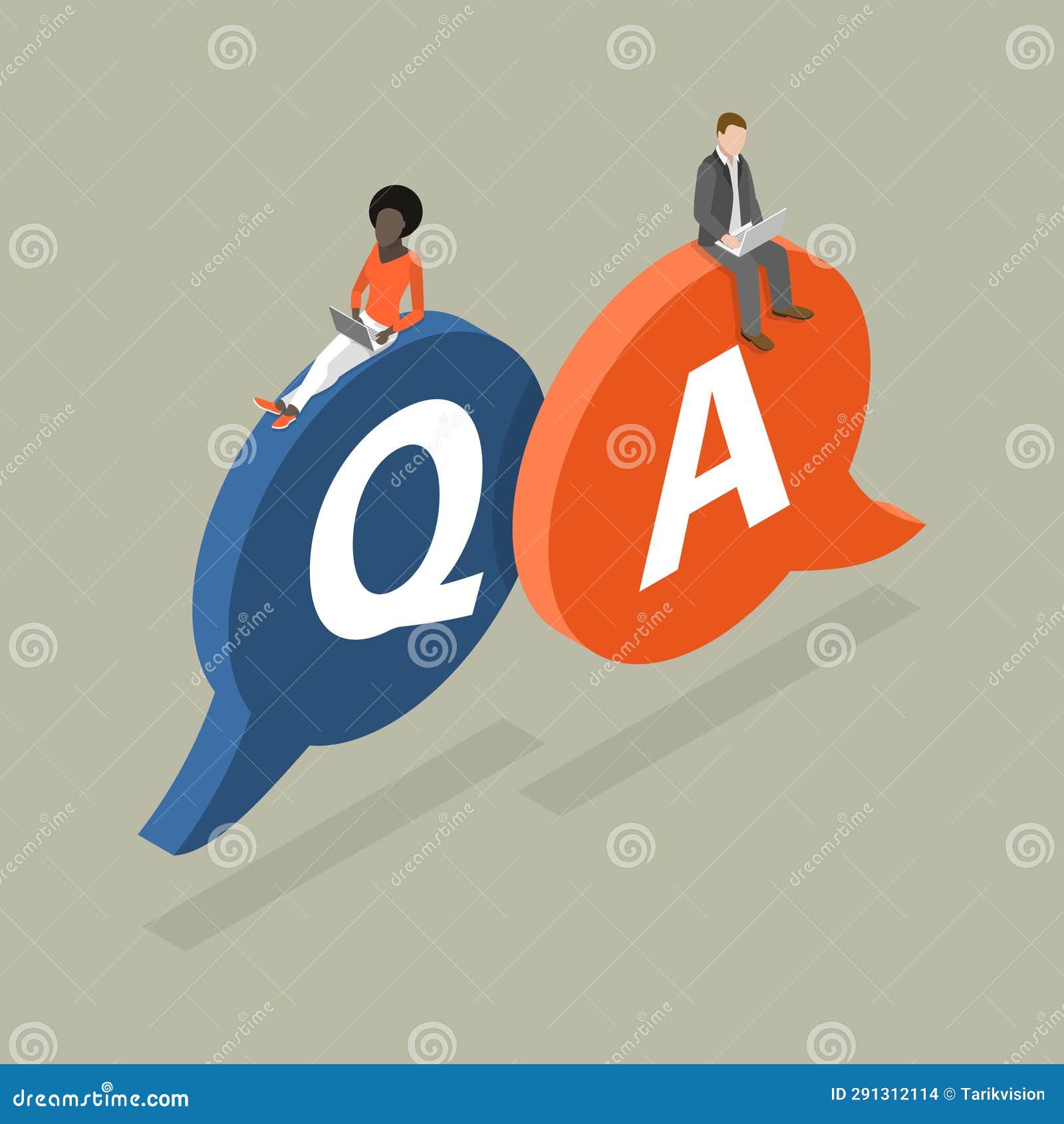 3D Isometric Flat Vector Conceptual Illustration of Question and ...
