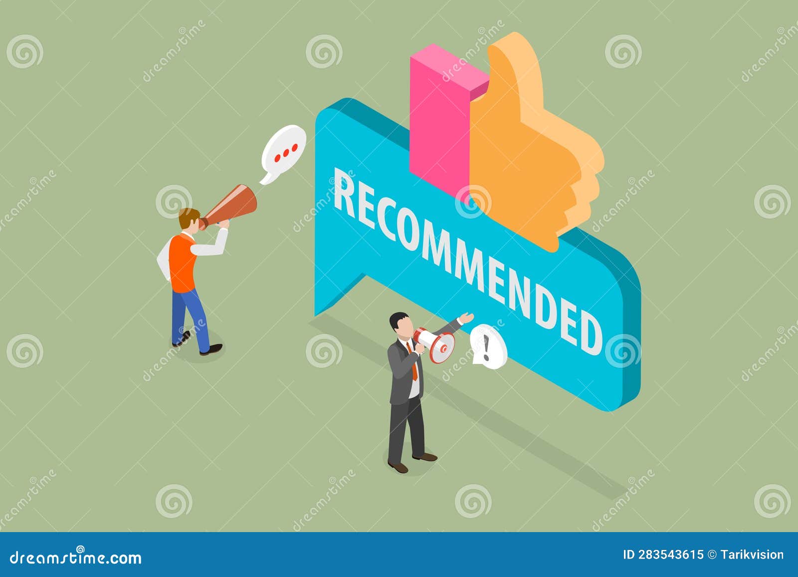 3D Isometric Flat Vector Conceptual Illustration of Recommend Sign ...