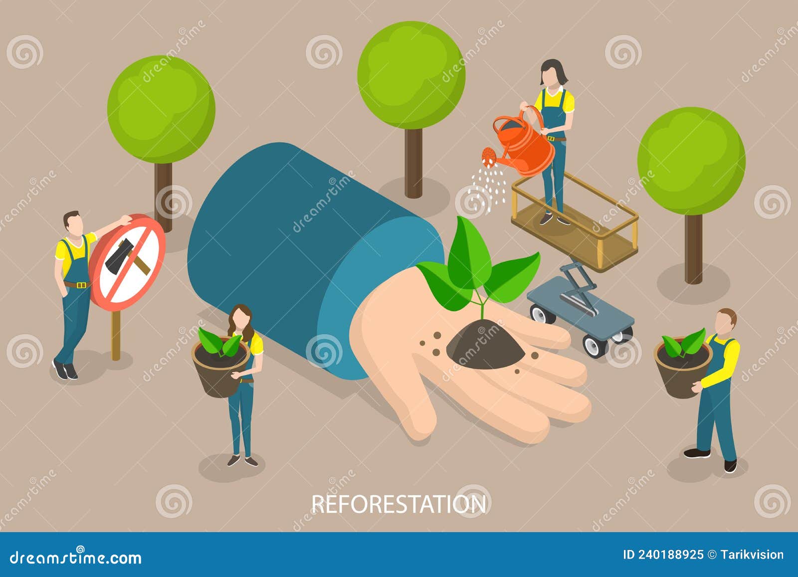 Illustration Of Reforestation Concept, AI Generated Royalty-Free ...