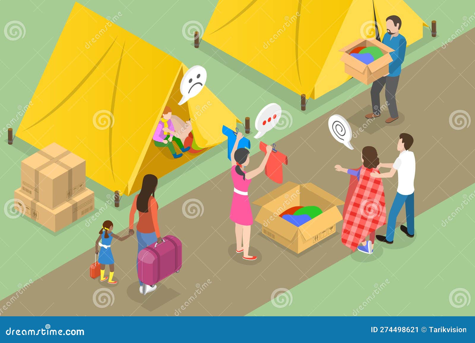 Refugee Camp For Homeless People After Natural Disasters Or War, Tent ...