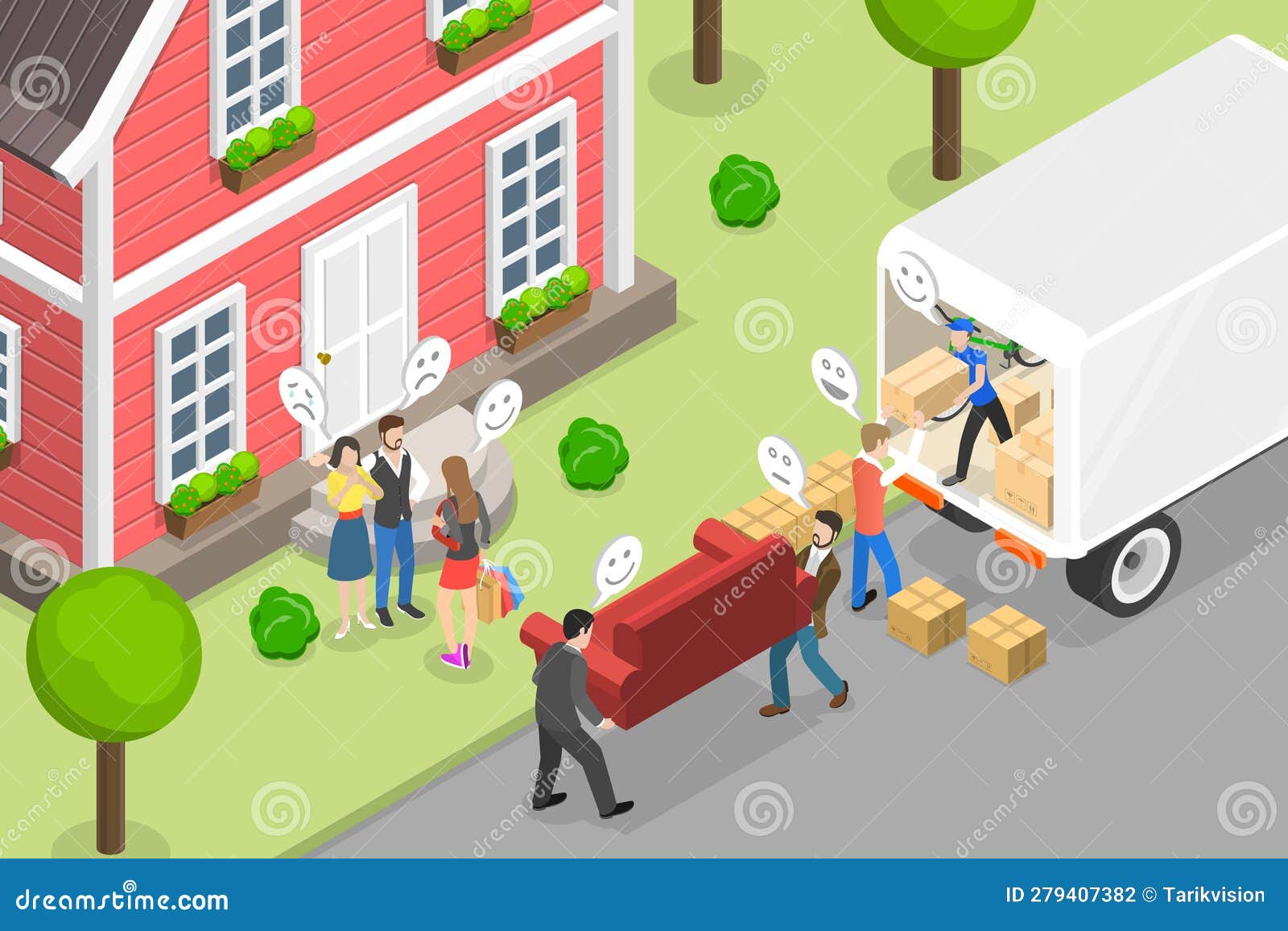 3D Isometric Flat Vector Conceptual Illustration of Relocation Stock ...