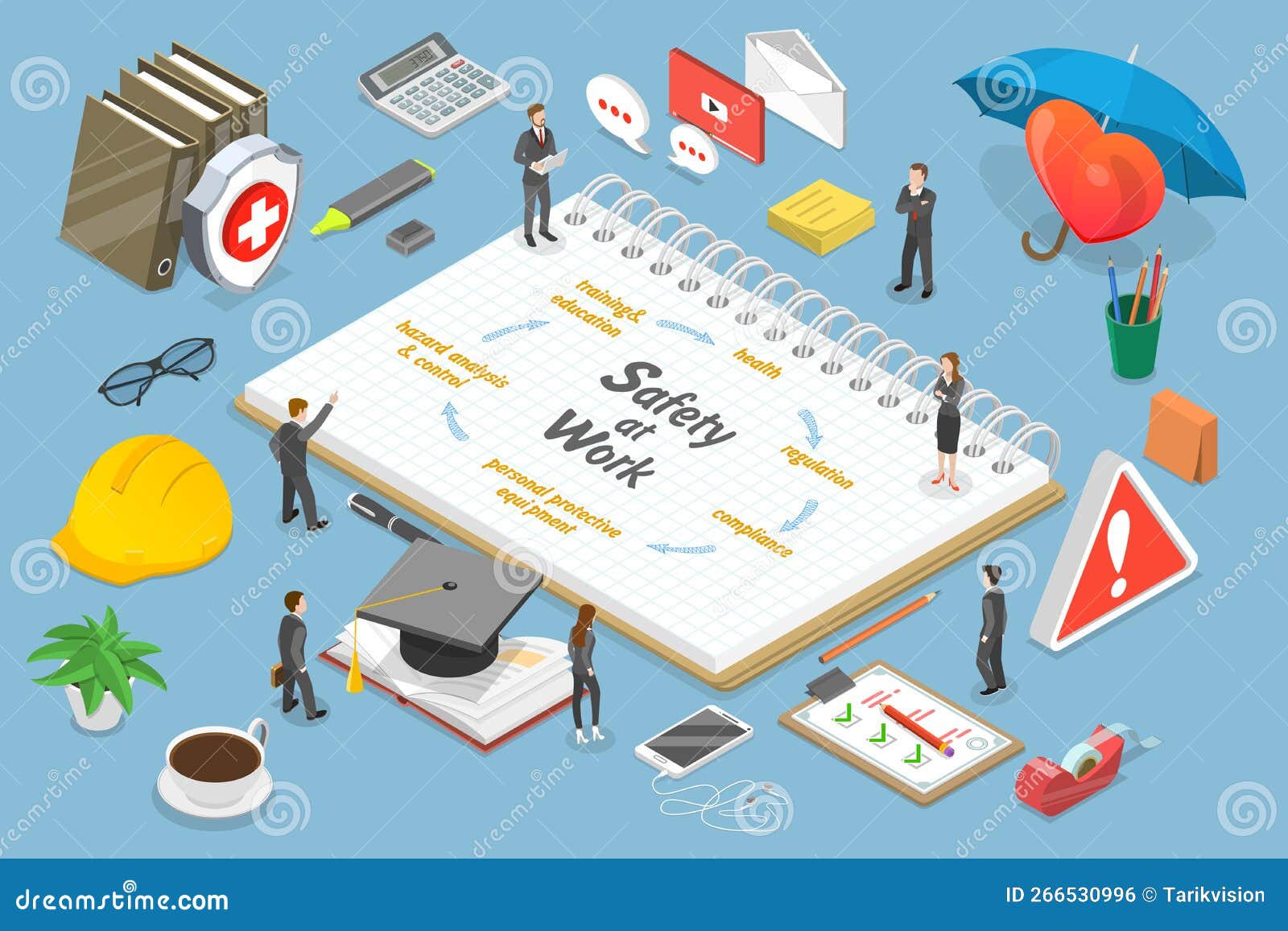 3D Isometric Flat Vector Conceptual Illustration of Safety at Work ...