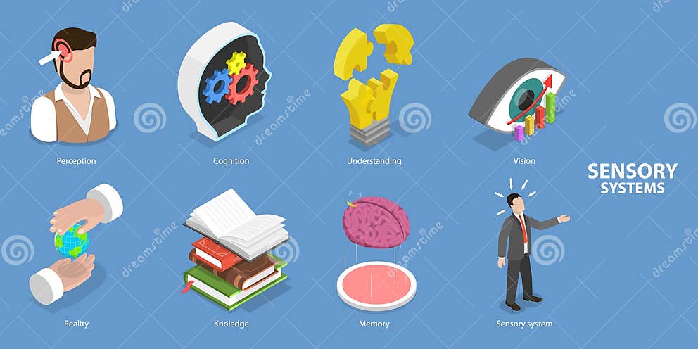 3D Isometric Flat Vector Conceptual Illustration of Sensory System ...