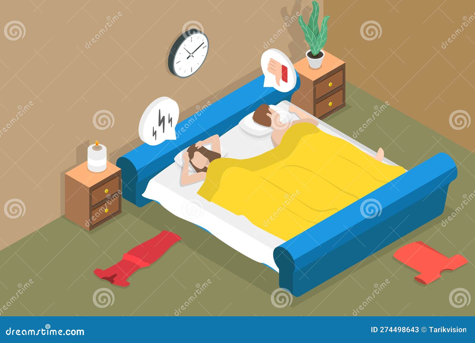 3d Isometric Flat Vector Conceptual Illustration Of Sexual Dysfunction