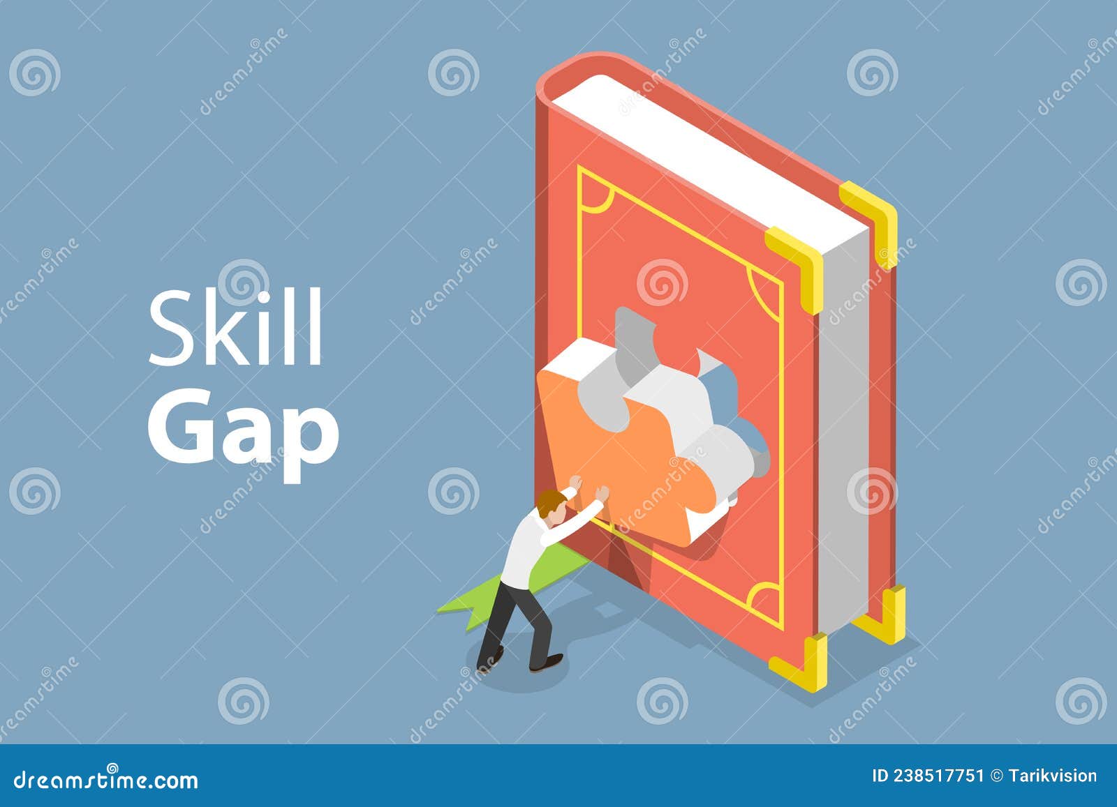 3D Isometric Flat Vector Conceptual Illustration of Skills Gap Stock ...