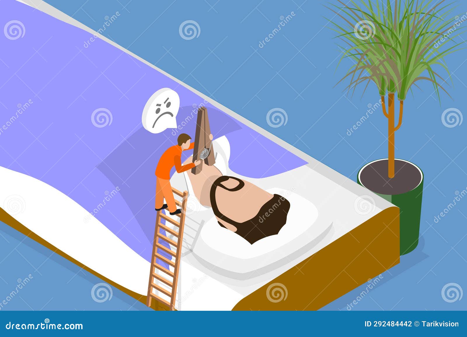 3D Isometric Flat Vector Conceptual Illustration of Sleep Apnea Stock ...