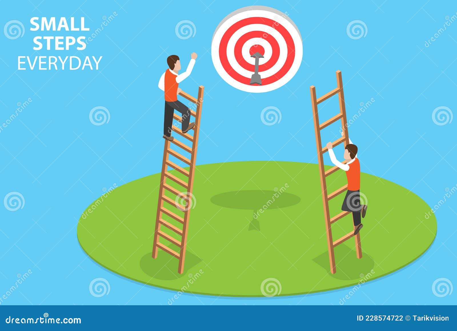 3D Isometric Flat Vector Conceptual Illustration of Small Steps ...