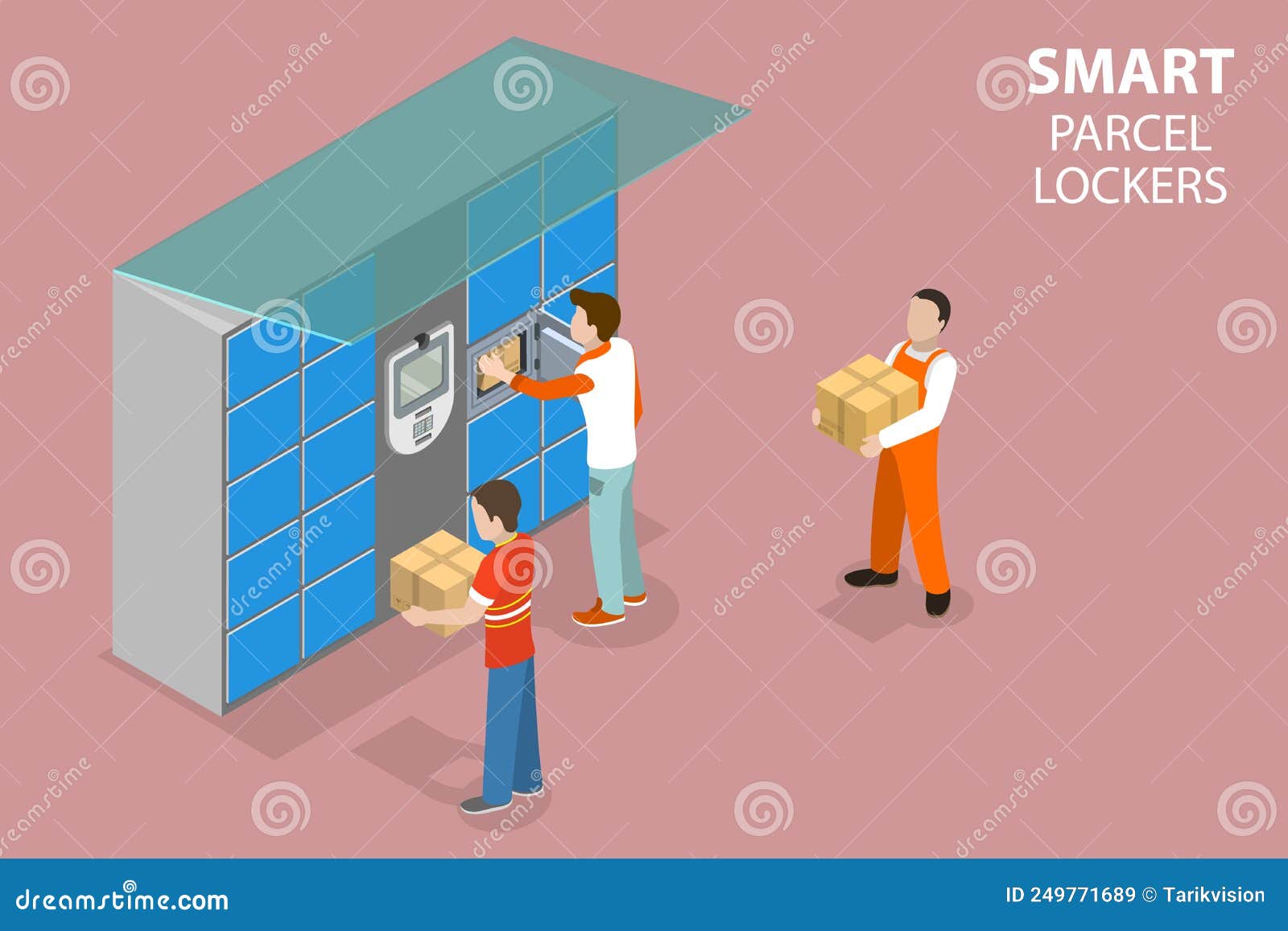 3D Isometric Flat Vector Conceptual Illustration of Smart Parcel ...