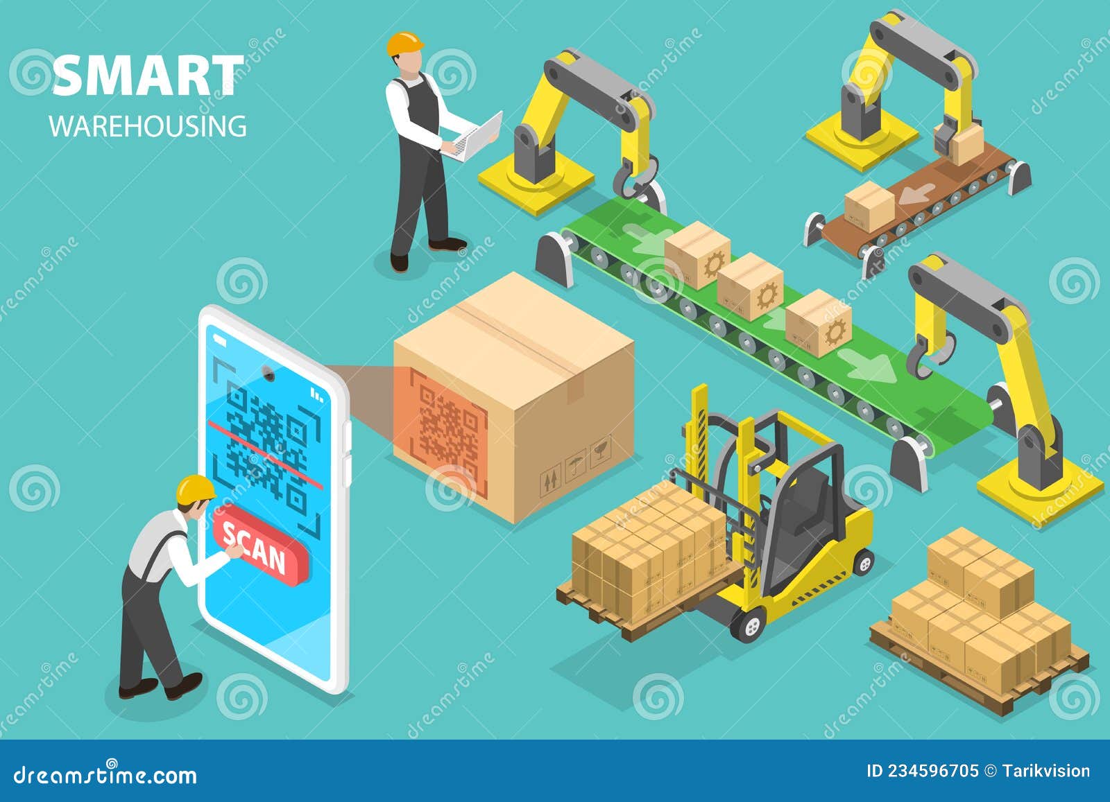 Isometric Warehousing And Distribution Services Concept. Warehouse ...
