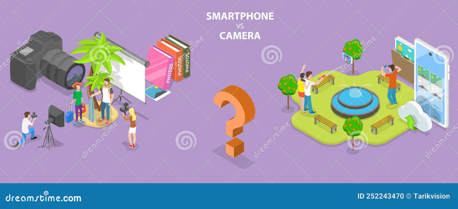 3D Isometric Flat Vector Conceptual Illustration of Smartphone Vs ...