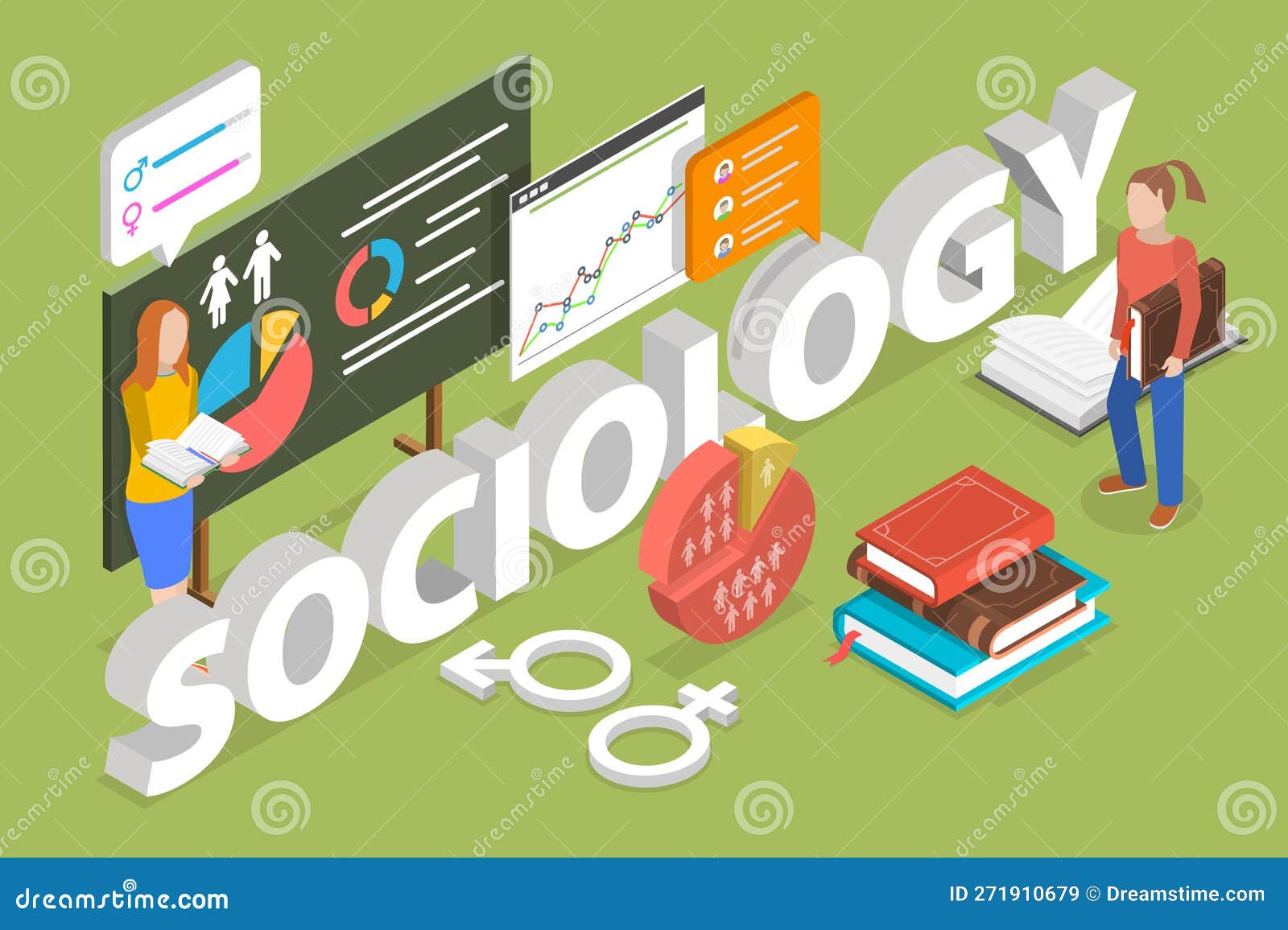 3D Isometric Flat Vector Conceptual Illustration of Sociology Stock ...