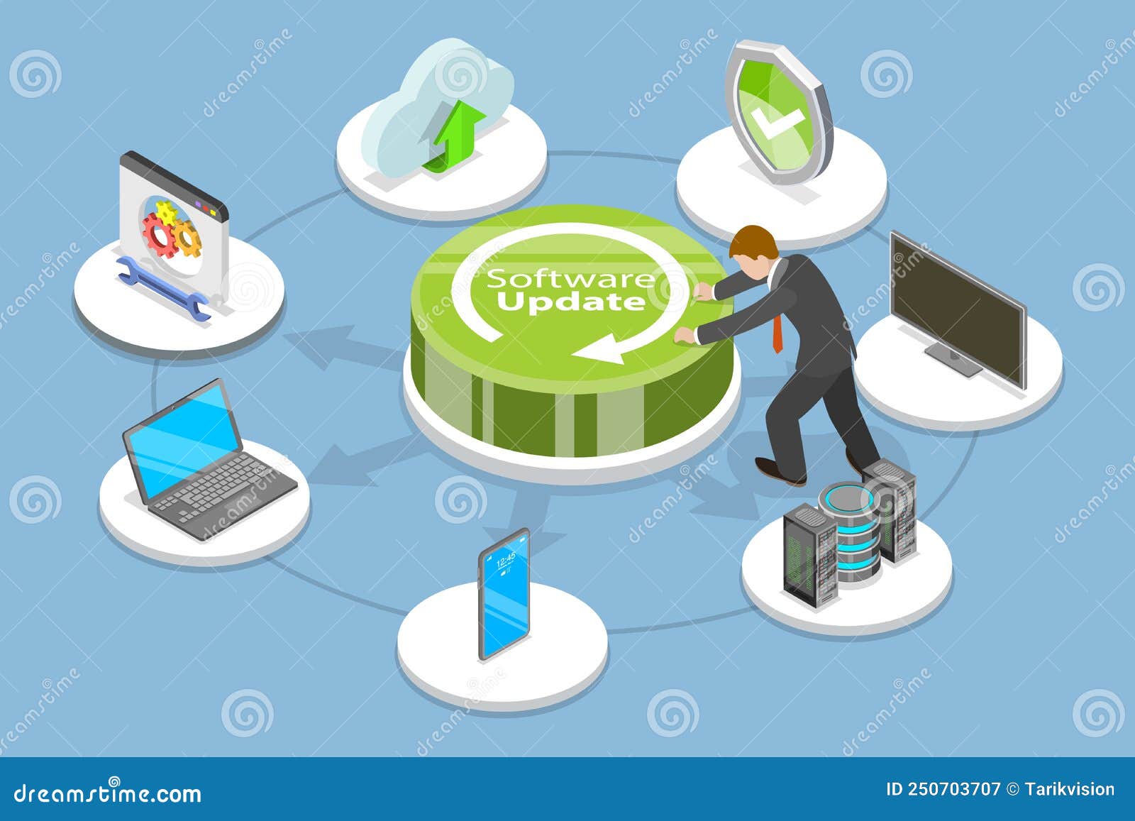 3D Isometric Flat Vector Conceptual Illustration of Software Update ...