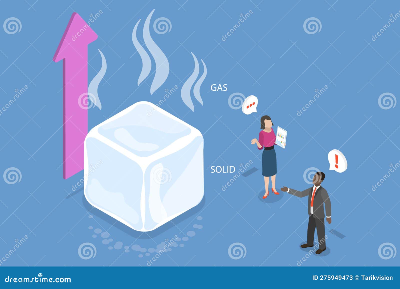 3D Isometric Flat Vector Conceptual Illustration of Solid To Gas Phase ...