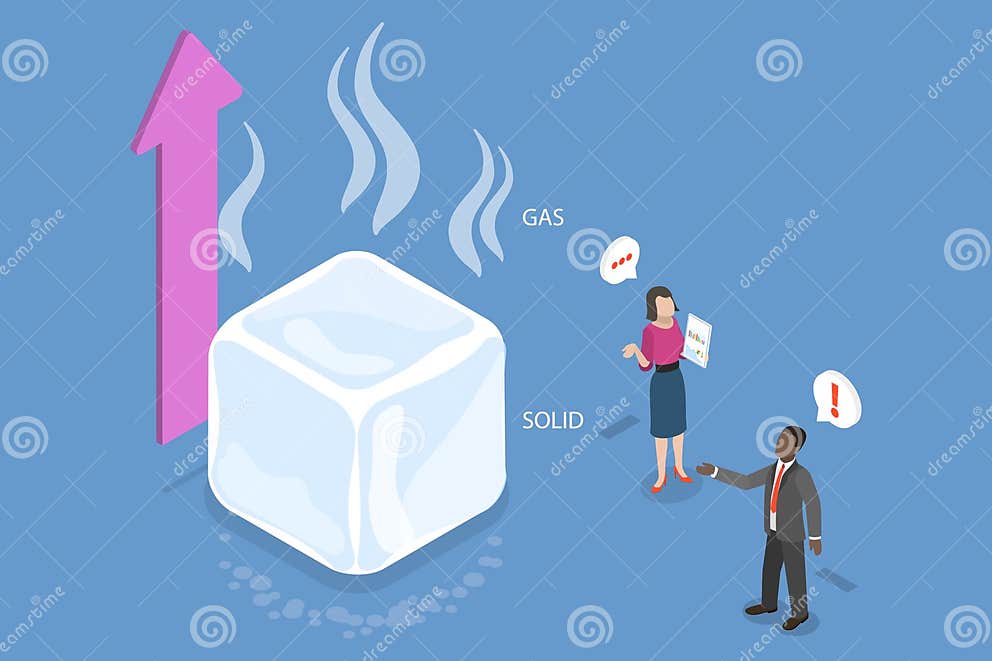 3D Isometric Flat Vector Conceptual Illustration of Solid To Gas Phase ...