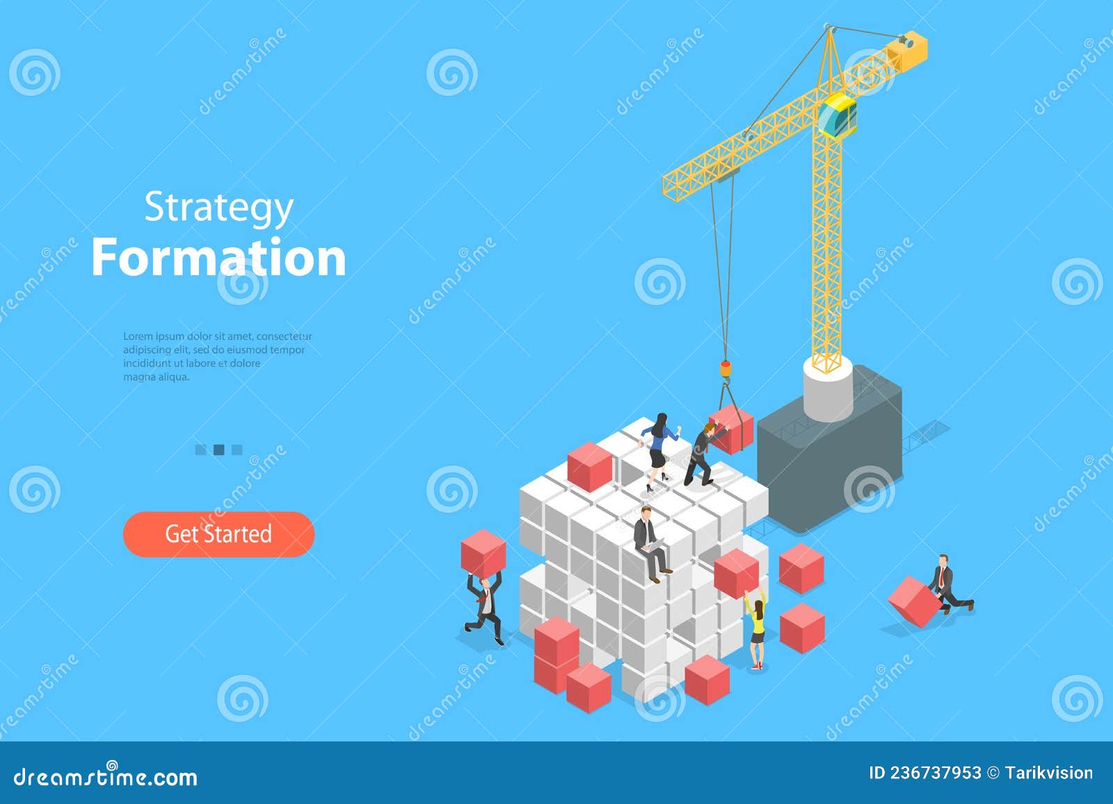 3D Isometric Flat Vector Conceptual Illustration of Strategy Formation ...