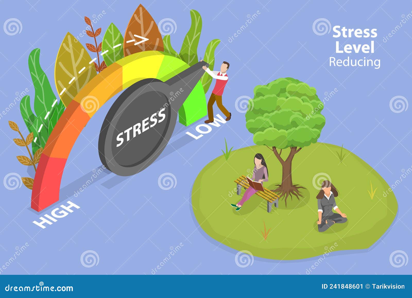 3D Isometric Flat Vector Conceptual Illustration of Stress Level ...