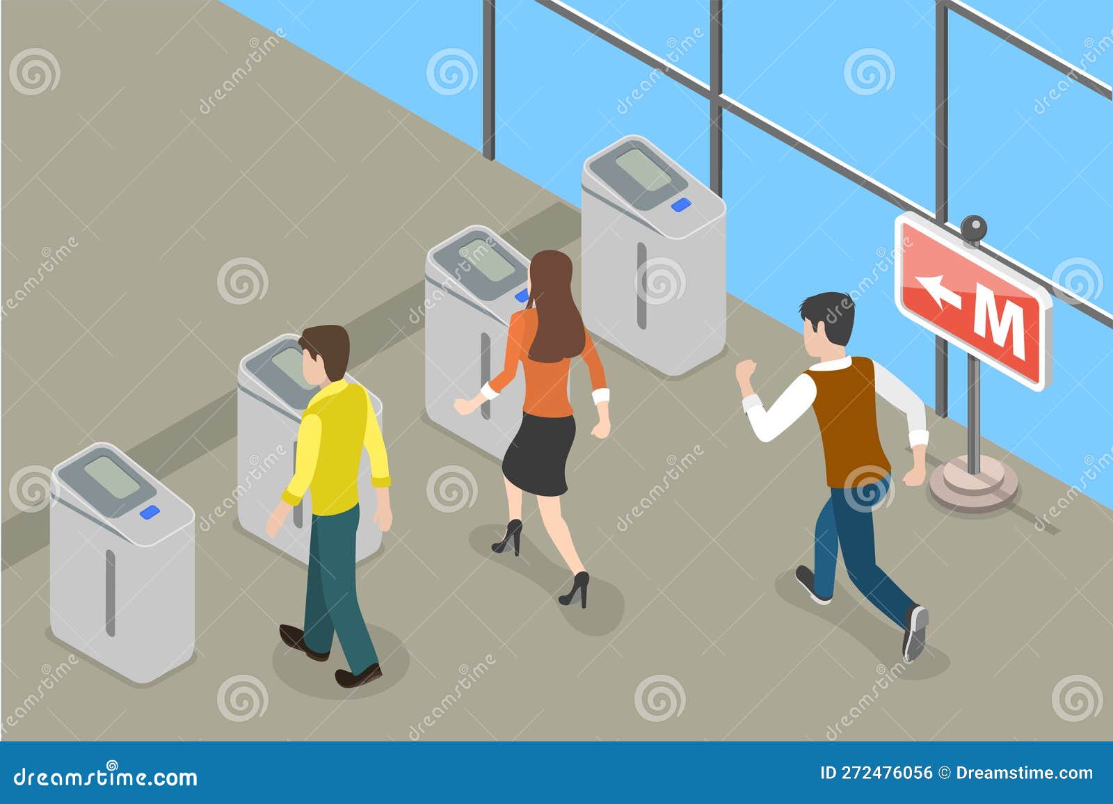 3D Isometric Flat Vector Conceptual Illustration of Subway Pass Stock ...