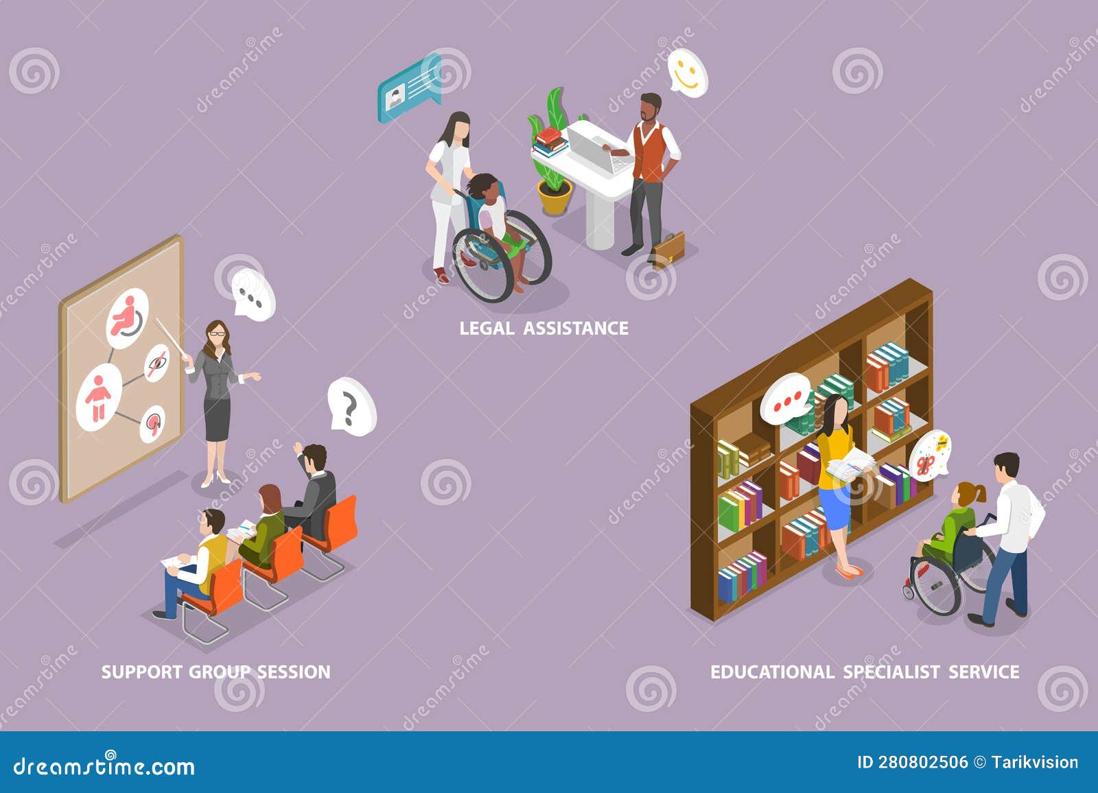 3D Isometric Flat Vector Conceptual Illustration of Support Kids with ...