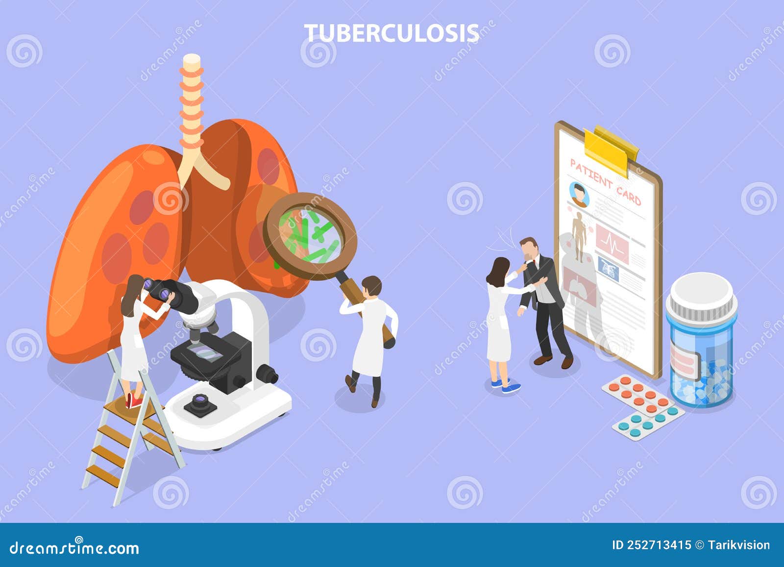 3d Isometric Flat Vector Conceptual Illustration Of Tuberculosis Stock Illustration