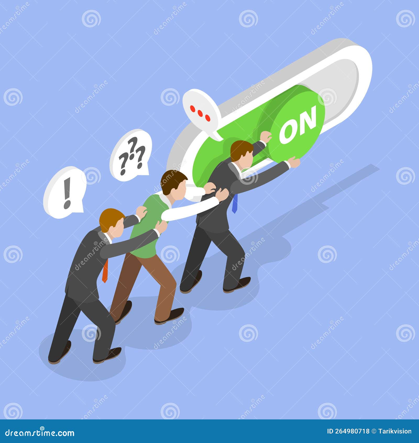 3D Isometric Flat Vector Conceptual Illustration of Turn on Switch ...