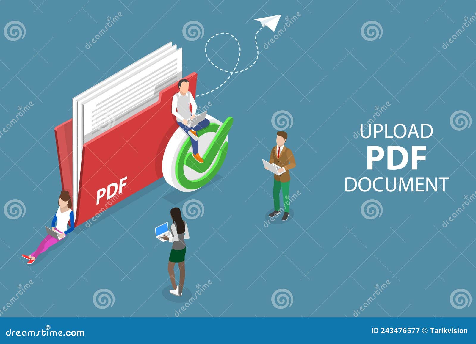 3D Isometric Flat Vector Conceptual Illustration of Upload PDF Document ...