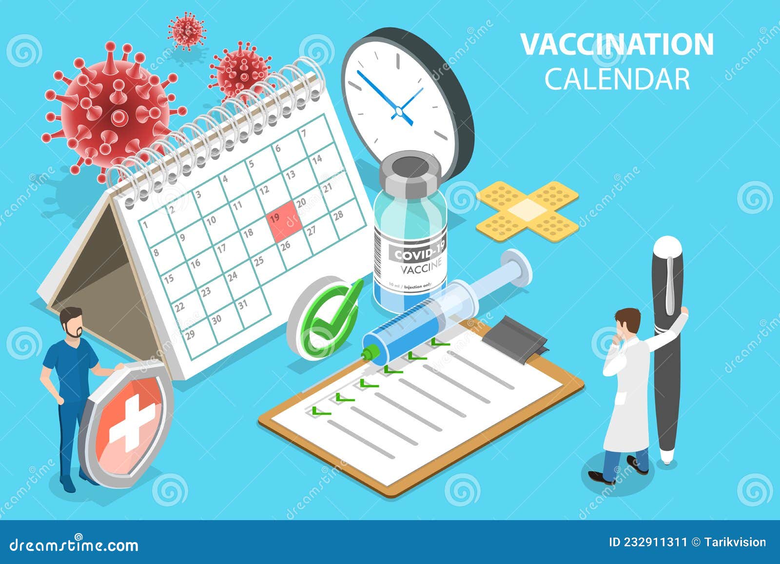 3D Isometric Flat Vector Conceptual Illustration of Vaccination ...