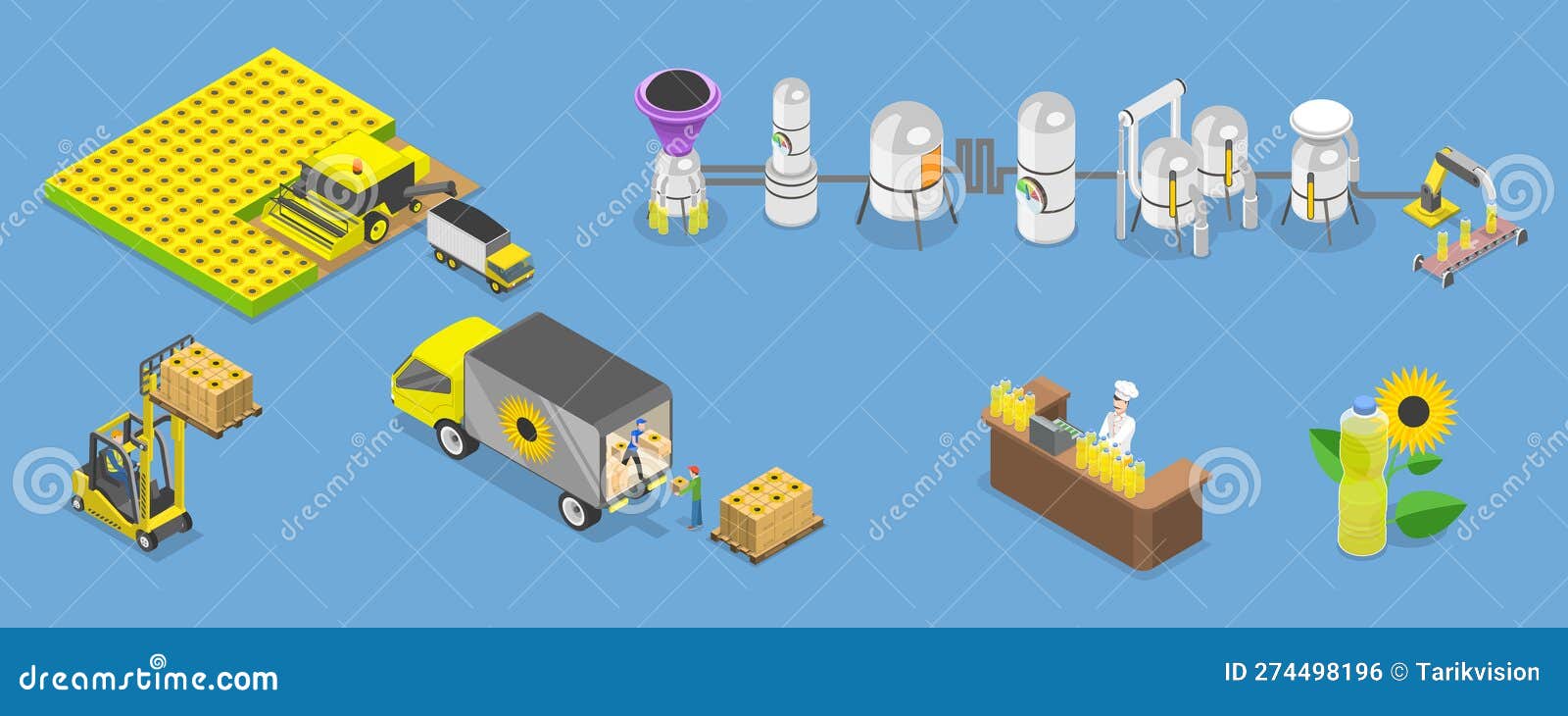3D Isometric Flat Vector Conceptual Illustration of Vegetable Oil ...