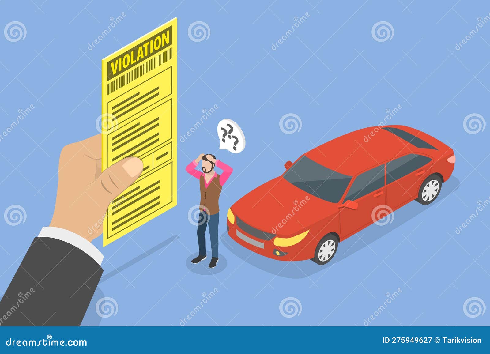 3D Isometric Flat Vector Conceptual Illustration of Violation Ticket ...