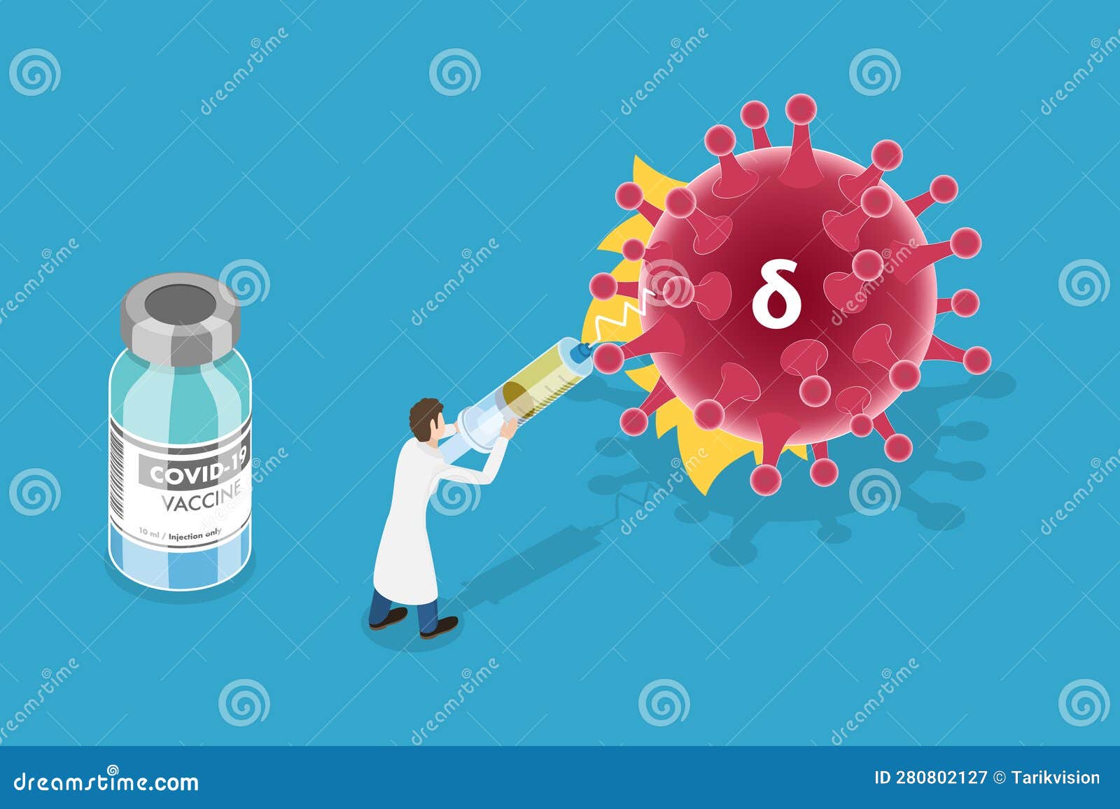 3D Isometric Flat Vector Conceptual Illustration of Virus Variant ...