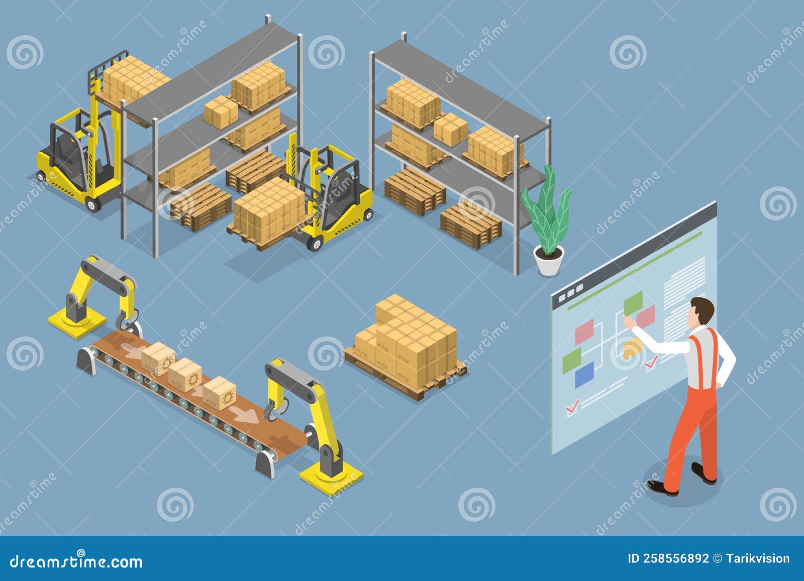 3D Isometric Flat Vector Conceptual Illustration of Warehouse ...