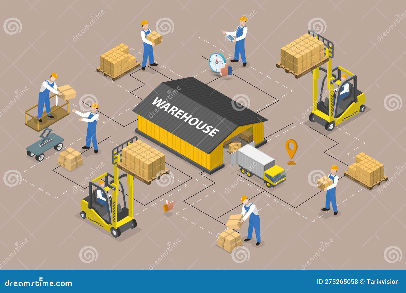3D Isometric Flat Vector Conceptual Illustration of Warehouse Worker ...