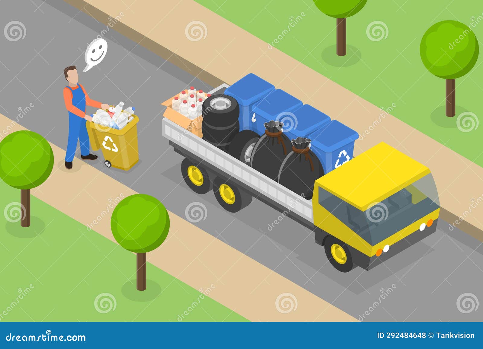 3D Isometric Flat Vector Conceptual Illustration of daily Waste ...