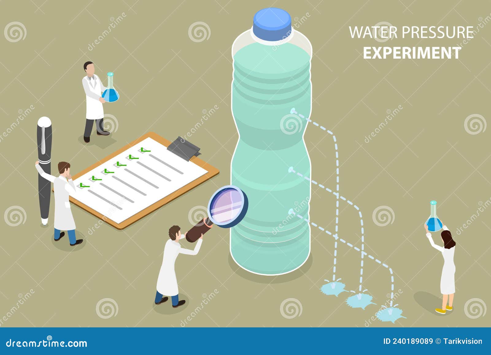3D Isometric Flat Vector Conceptual Illustration of Water Pressure ...