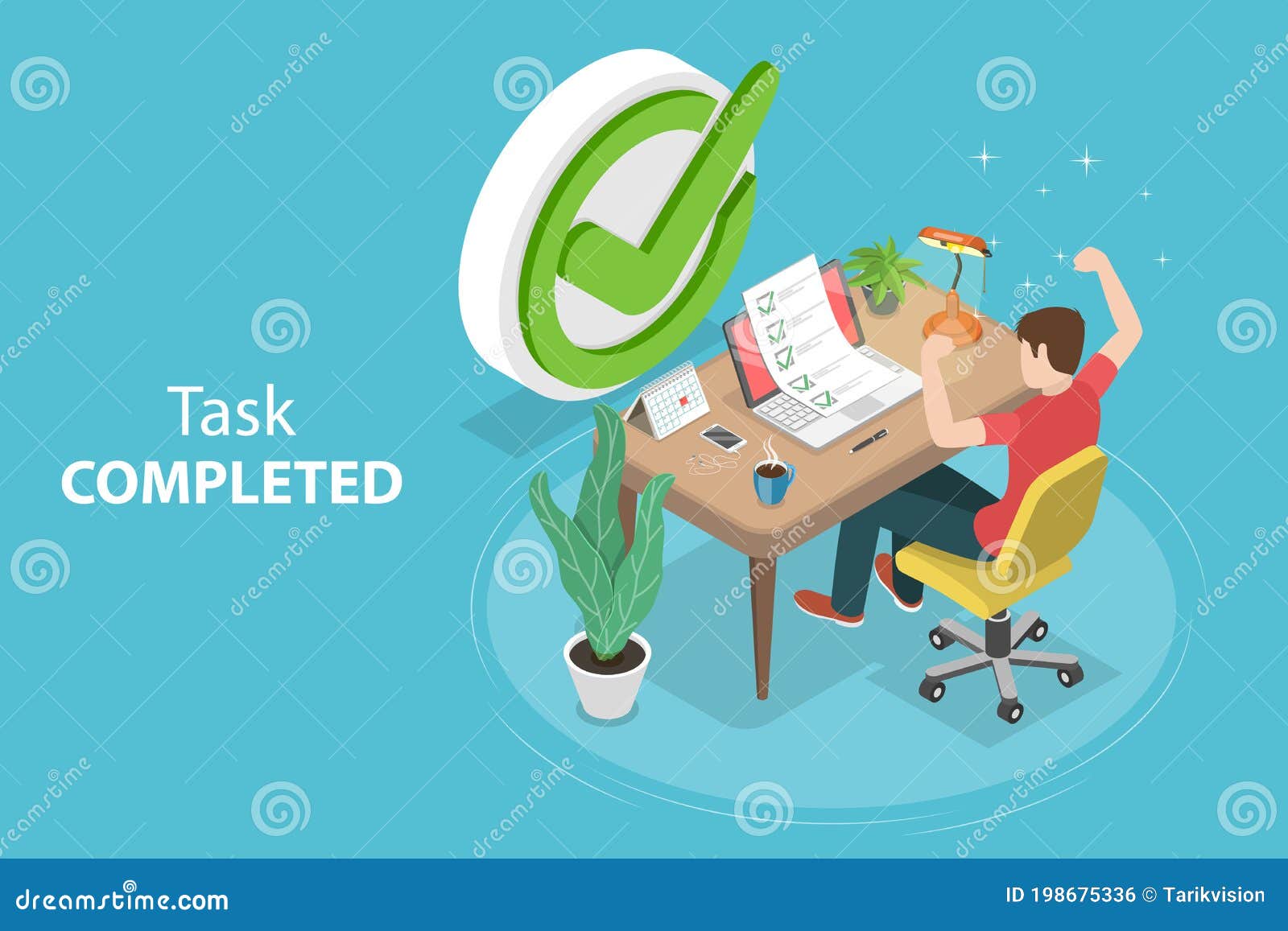 3D Isometric Flat Vector Conceptual Illustration of Well Done Job ...