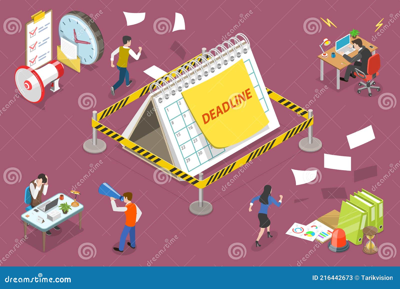 Vector Overtime Concept - Conference Hall At Night | CartoonDealer.com ...